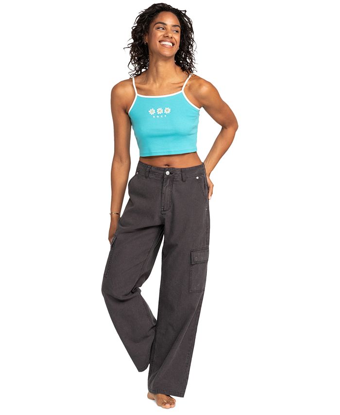Roxy Juniors' Cotton High-Low Cropped Muscle Tank Top - Macy's