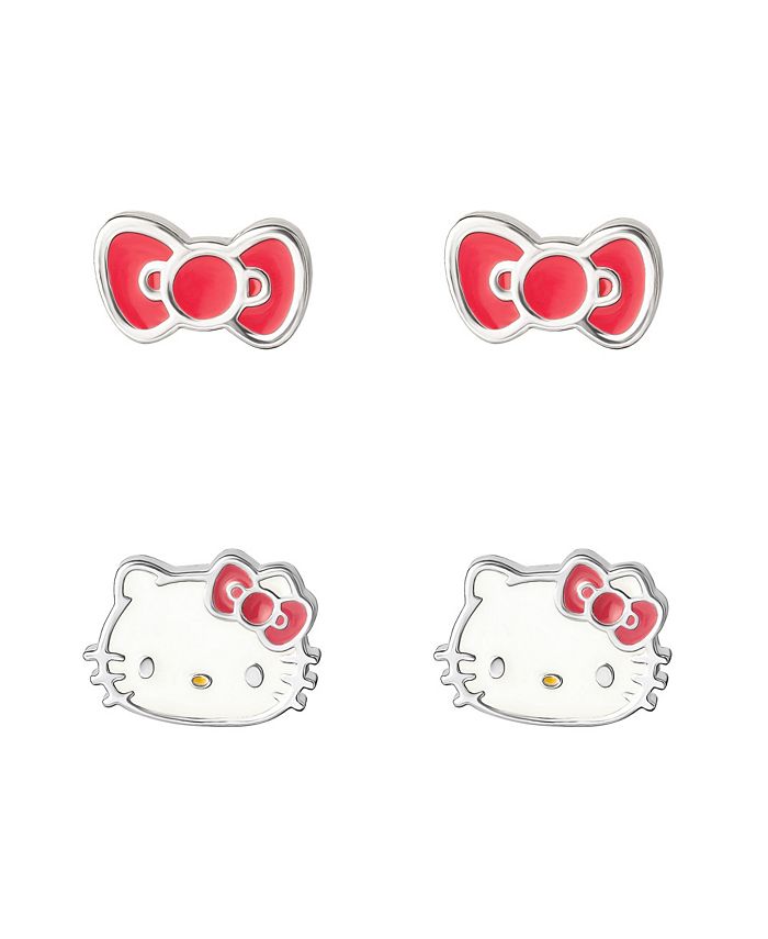 Hello Kitty Sanrio Bow Stud Earring Set - Macy's