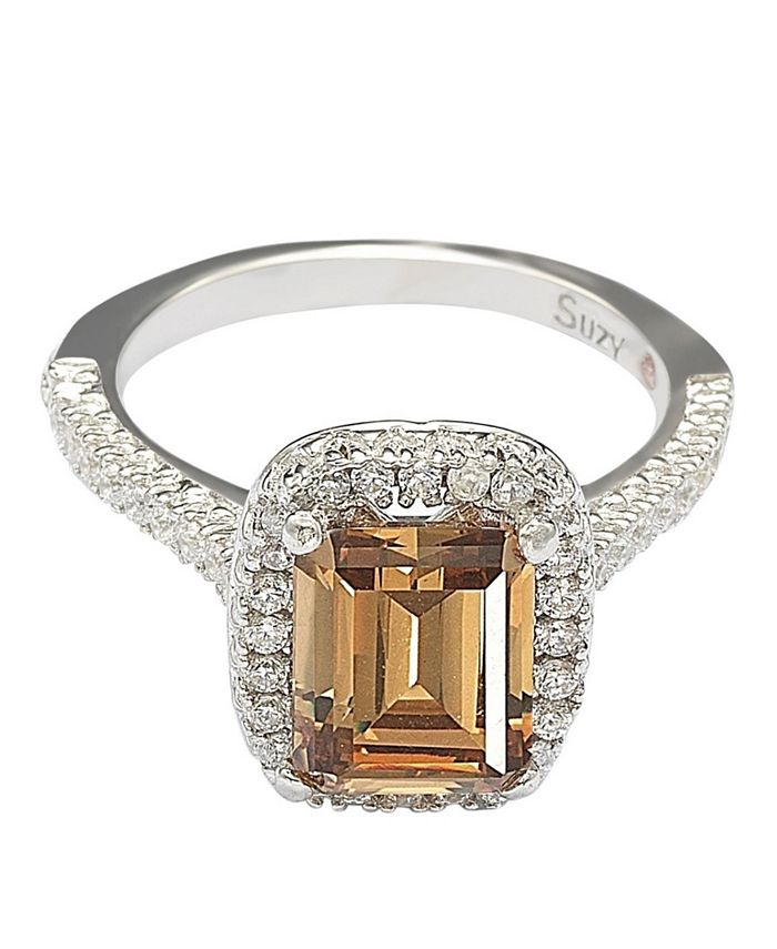 Suzy Levian New York Suzy Levian Sterling Silver Emerald Cut Cubic