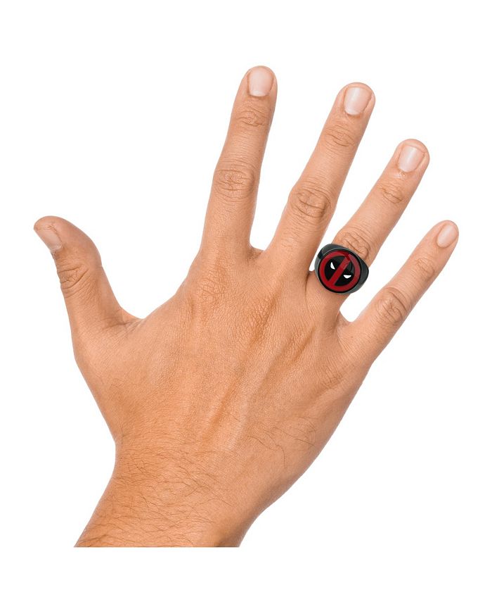 Marvel Deadpool Stainless Steel (316L) Ring - Macy's