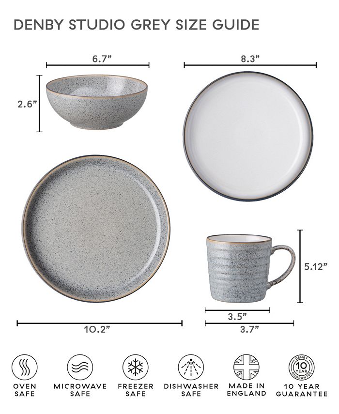 Denby Studio Grey 12 Pc Dinnerware Set, Service for 4 - Macy's