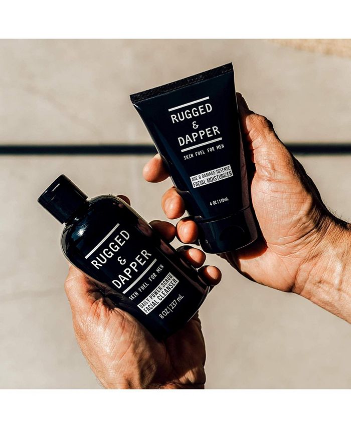 Rugged & Dapper Daily Duo Skincare Set for Men | Includes Age + Damage Defense Moisturizer ...