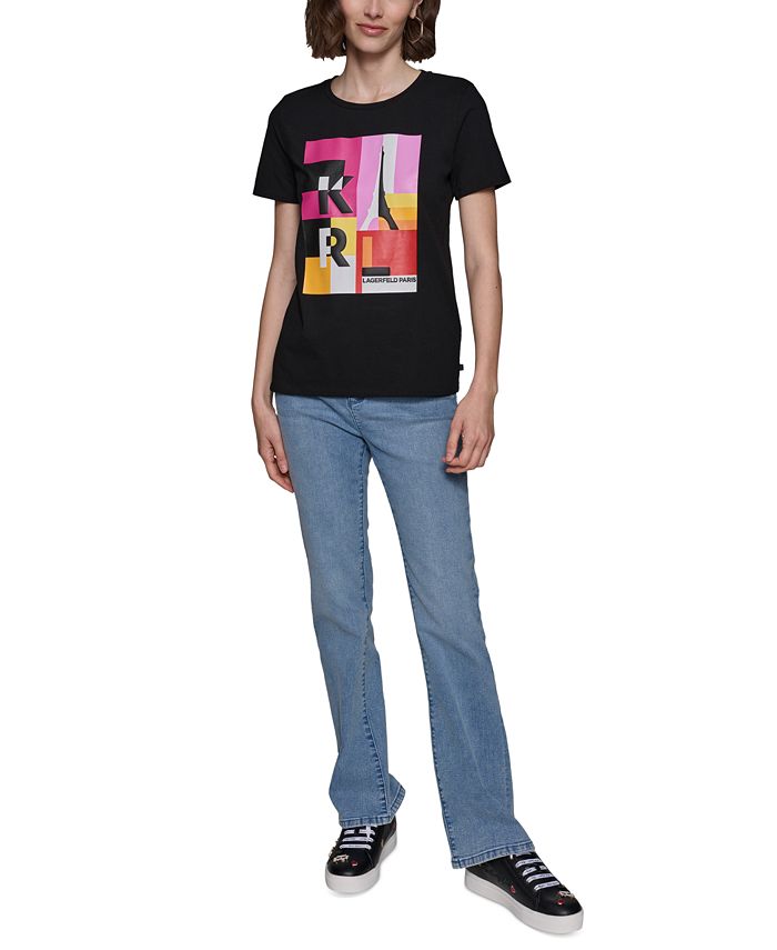 KARL LAGERFELD PARIS Women's Karl Block Eiffel Tee - Macy's