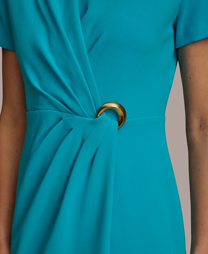 Donna Karan New York Donna Karan Women's Ruched O-Ring Sheath Dress ...