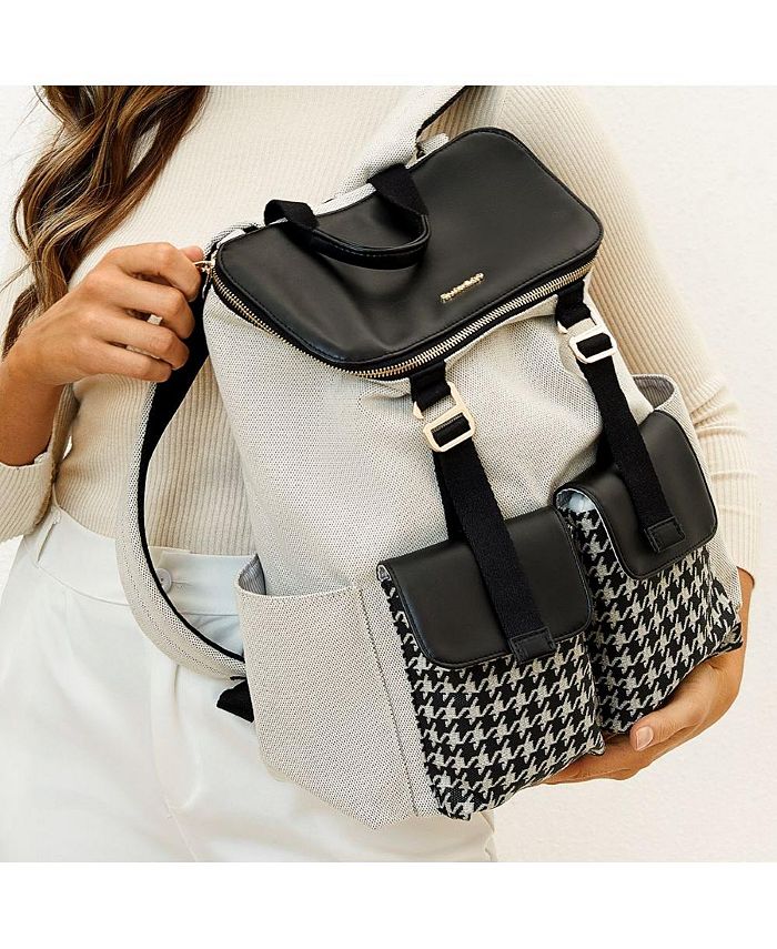 Sunveno White and Black Houndstooth Diaper Backpack - Macy's