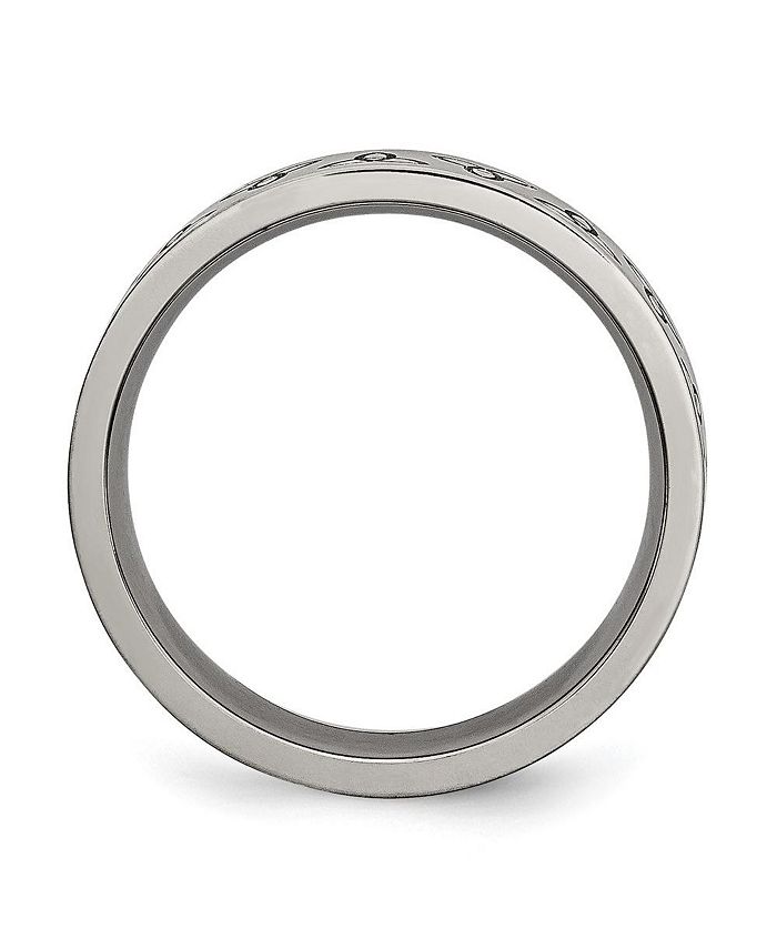Chisel Titanium Brushed Trinity Symbol Flat Wedding Band Ring - Macy's