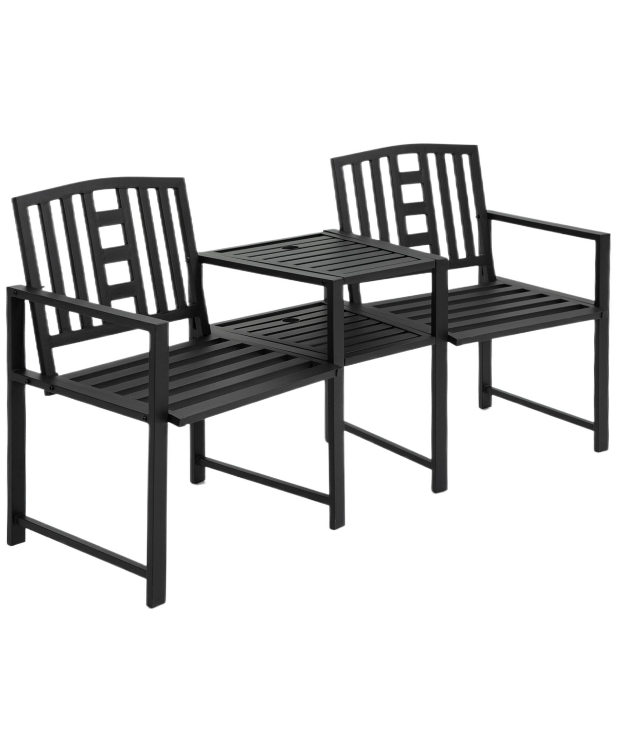 Click here for Outsunny Metal Garden Bench with Center Table and... prices