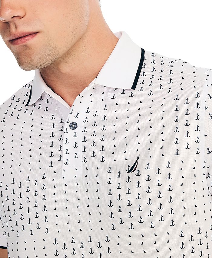 Nautica Men's Navtech Classic-Fit Printed Performance Polo Shirt - Macy's