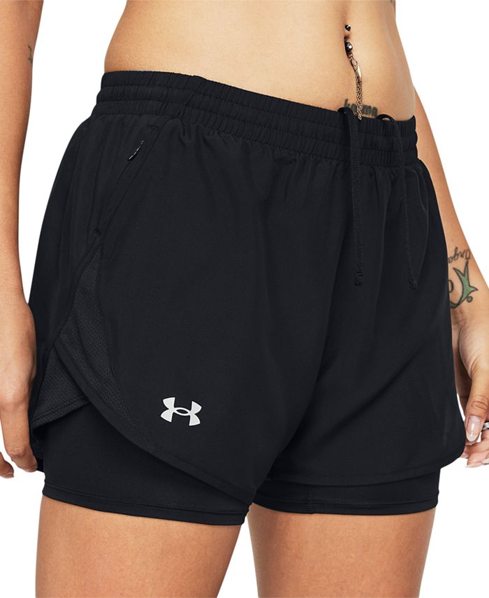 Under Armour Women's Fly By 2-in-1 Layered Shorts - Macy's