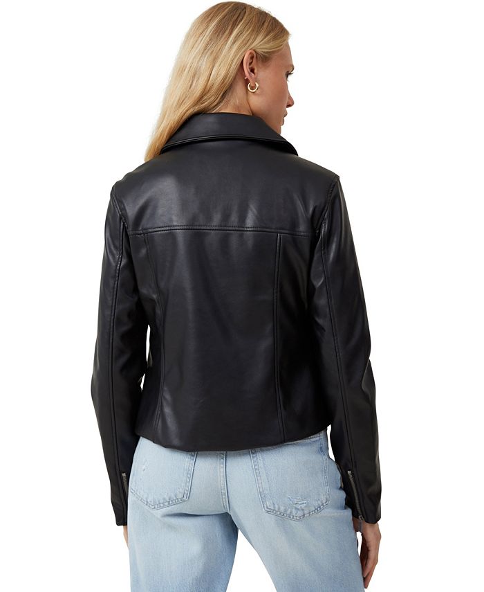 COTTON ON Women’s Minimalist Faux Leather Jacket - Macy's