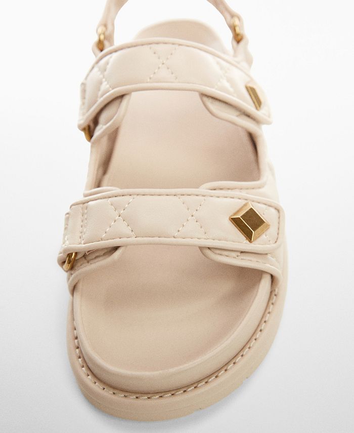 MANGO Women's Platform Quilted Sandals - Macy's
