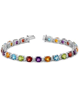Macy s Multi Gemstone Tennis Bracelet 18 3 4 ct. t.w. in Sterling Silver Jewelry