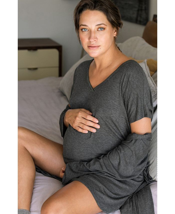 HATCH Collection Essential Maternity Hospital Gift Set-Includes Robe, Nightgown + Socks - Macy's