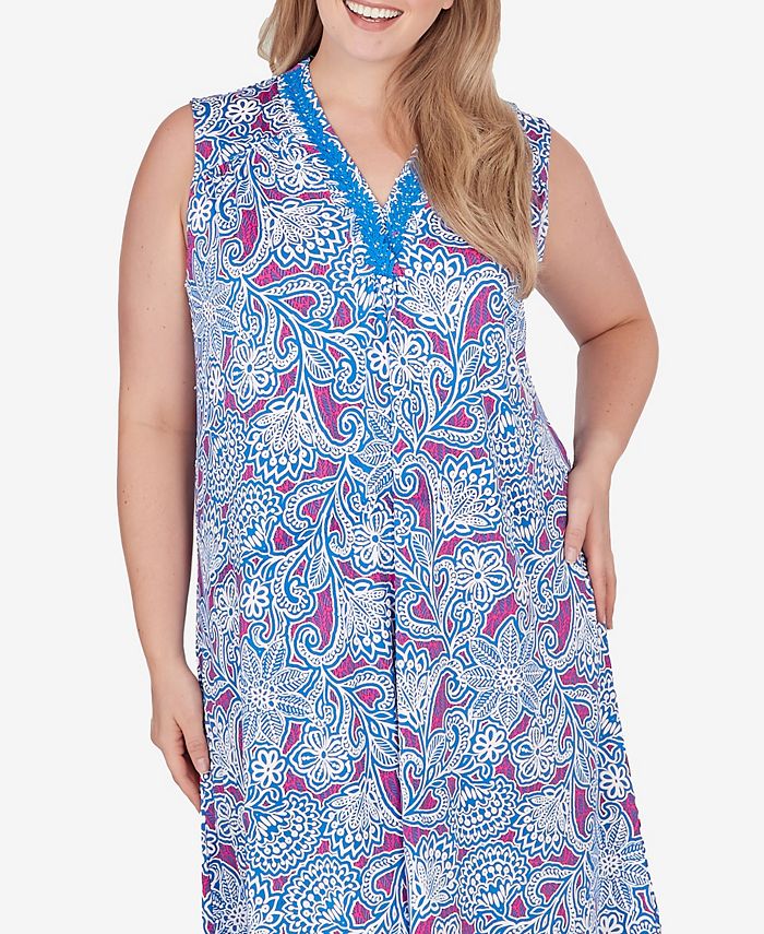 Ruby Rd. Plus Size Vines Puff Print Dress - Macy's
