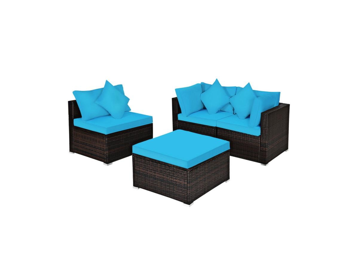 Click here for Slickblue 4 Pieces Ottoman Garden Patio Rattan Wic... prices