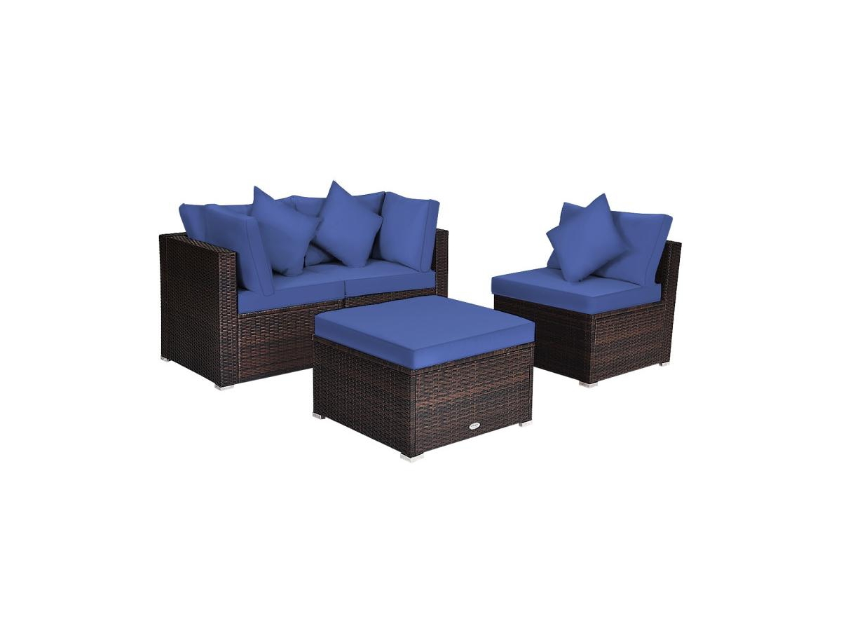 Click here for Slickblue 4 Pieces Ottoman Garden Patio Rattan Wic... prices
