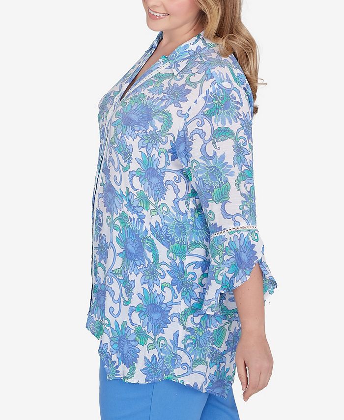 Ruby Rd. Plus Size Bali Floral Top - Macy's