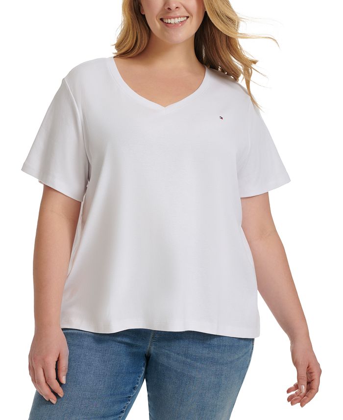 Tommy Hilfiger Plus Size V-Neck T-Shirt - Macy's