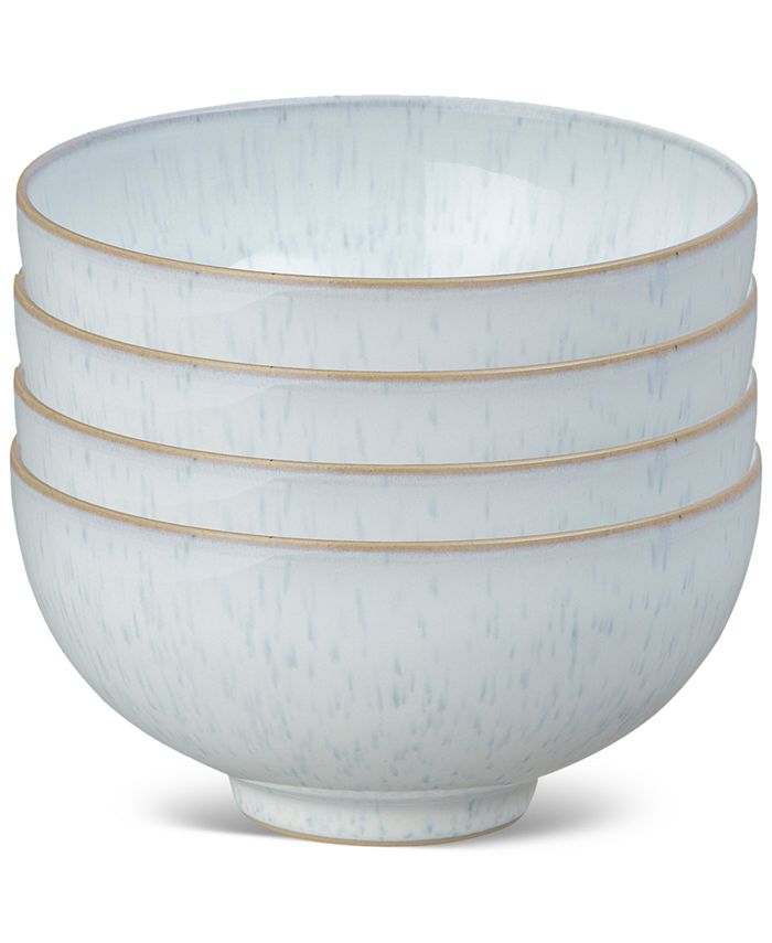 Denby White Speckle Stoneware Rice Bowls, Set of 4 - Macy's