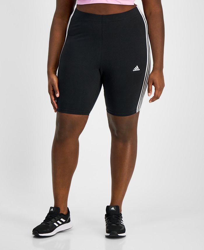 adidas Plus Size Essentials 3-Stripes Bike Shorts - Macy's