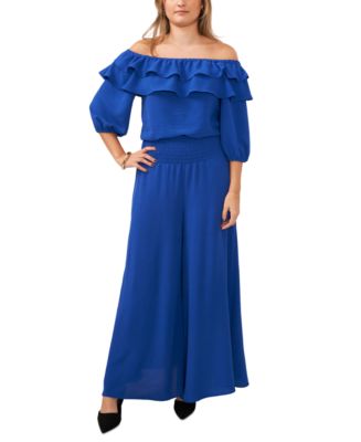 Sam & Jess Women's Off-The-Shoulder Ruffled Top & Wide-Leg Pants - Macy's
