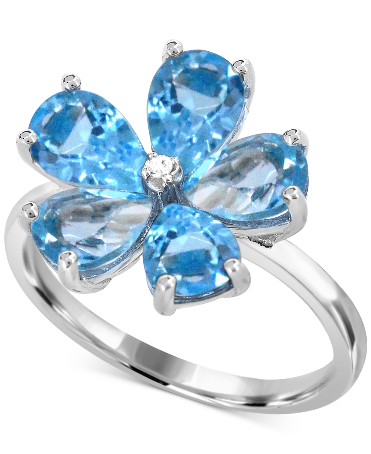 Click here for Swiss Blue Topaz (4 ct. t.w.) & Diamond Accent Flo... prices