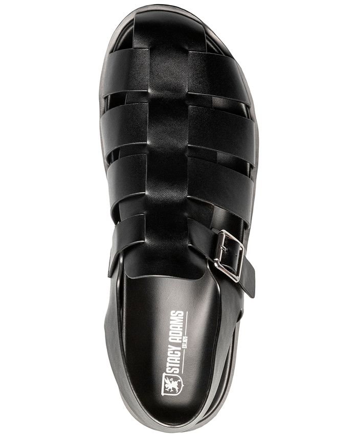 Stacy Adams Men's Montego Slingback Faux-Leather Buckle Sandals - Macy's