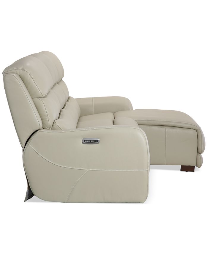 Furniture Blairesville 3-Pc. Leather Sofa & Chaise with 2 Power Motion ...