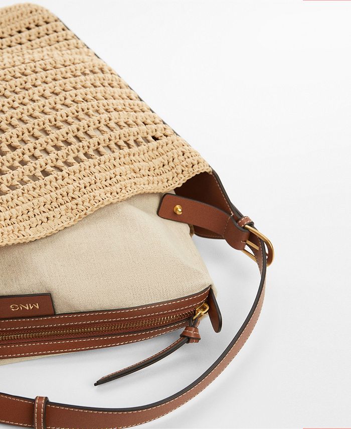 MANGO Women's Natural Fiber Sack Bag - Macy's