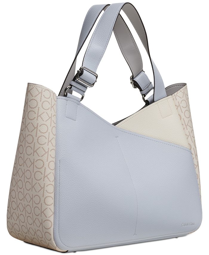 Calvin Klein Zoe Large Colorblock Monogram Tote - Macy's