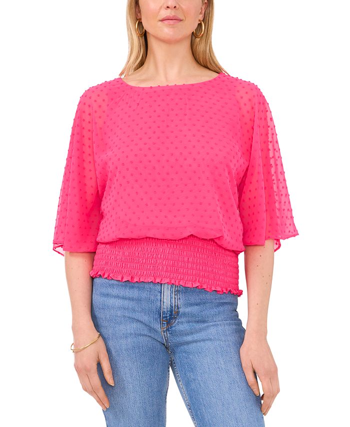 Sam & Jess Women's Smocked-Waist Top - Macy's