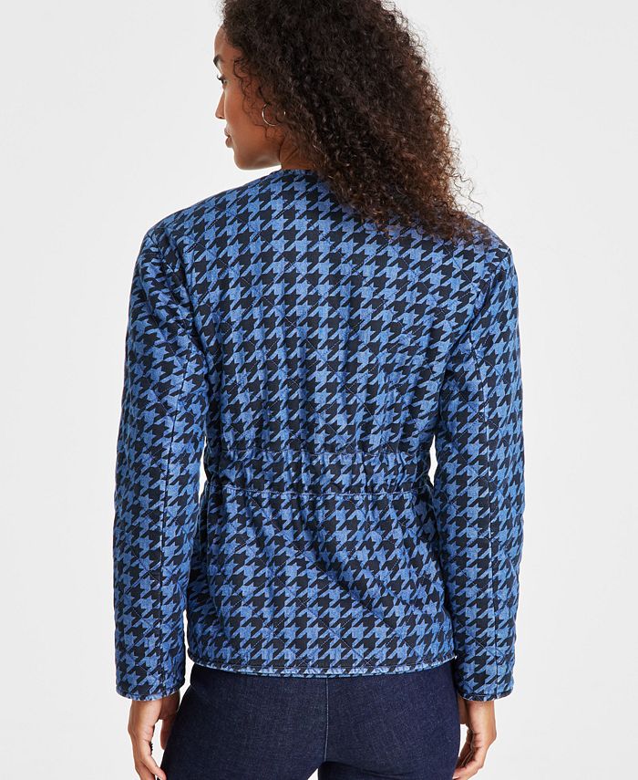 Anne Klein Women's Quilted Herringbone Tie-Waist Jacket - Macy's