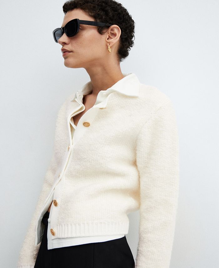 MANGO Women's Knitted Buttoned Jacket - Macy's