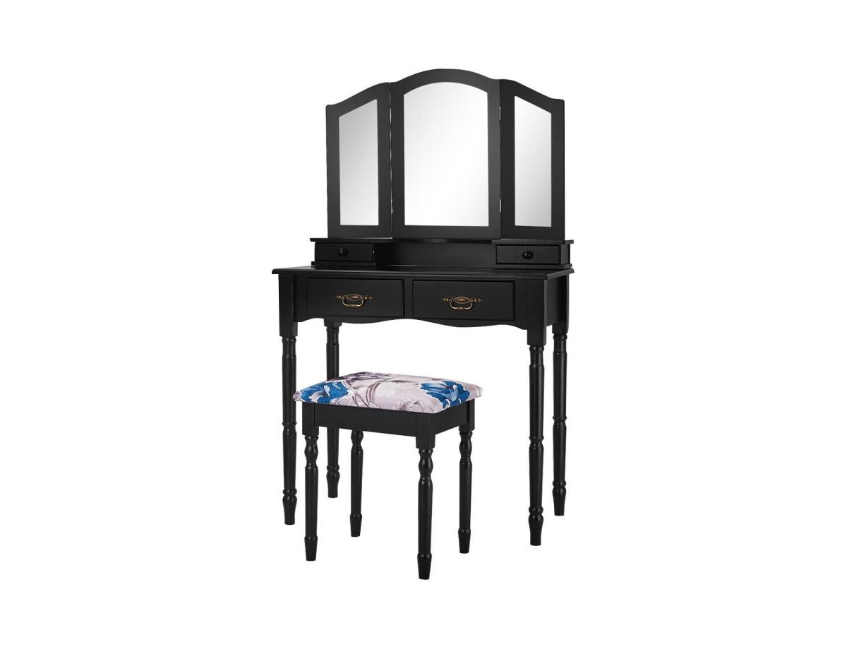 Click here for Slickblue Simple Vanity Set with Tri-Folding Mirro... prices