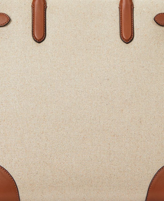 Lauren Ralph Lauren Metallic Canvas Extra-Large Devyn Tote Bag - Macy's