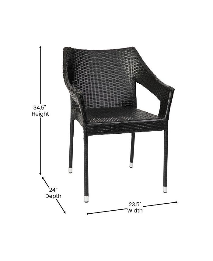 EMMA+OLIVER Embry All-Weather Indoor/Outdoor Stacking Patio Dining ...