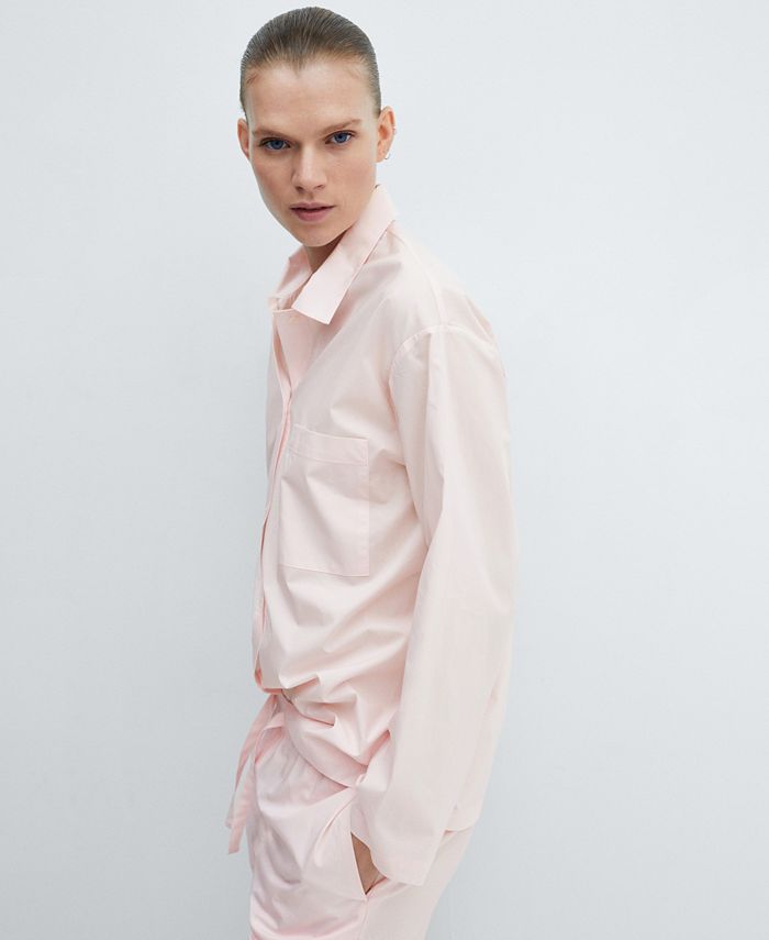 MANGO Women's Two-Piece Cotton Pajamas - Macy's