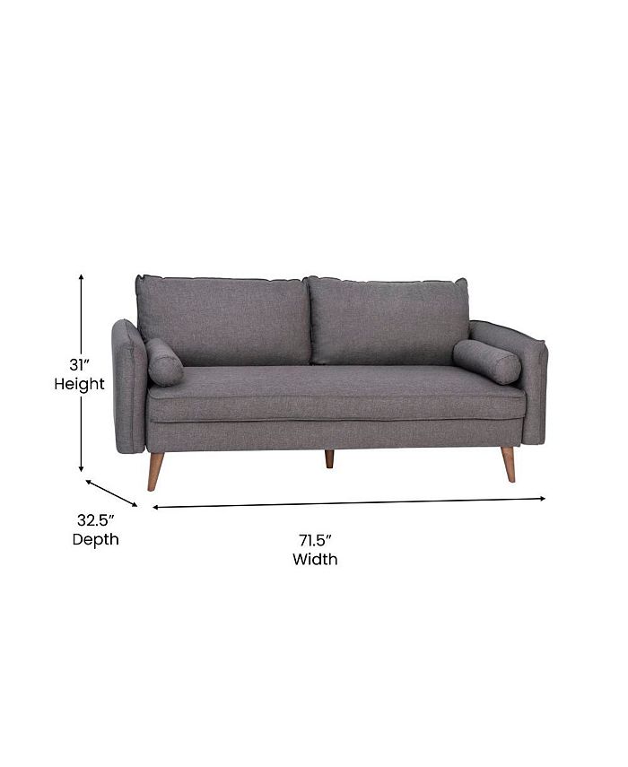 EMMA+OLIVER Carthage Upholstered Mid-Century Modern Pocket Spring Sofa ...