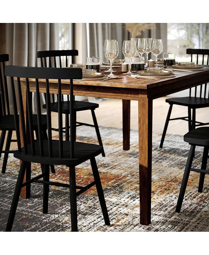 MERRICK LANE Hayden Wooden Dining Table With Tapered Legs - Macy's