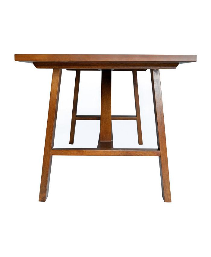 MERRICK LANE Mabel Farmhouse Trestle Coffee Table, Solid Wood Rustic ...