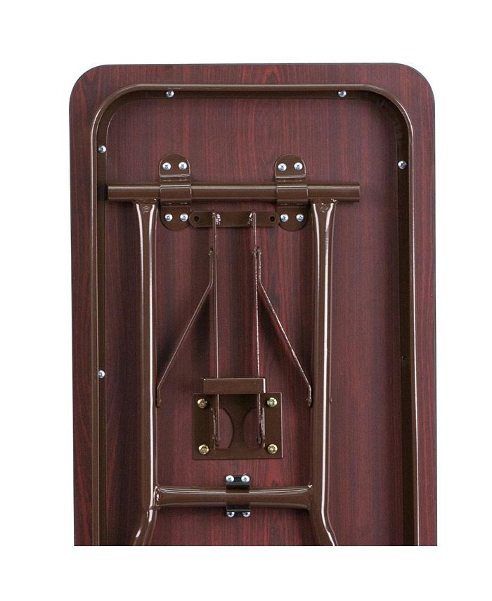 EMMA+OLIVER 5-Foot Mahogany Melamine Laminate Folding Training Table ...