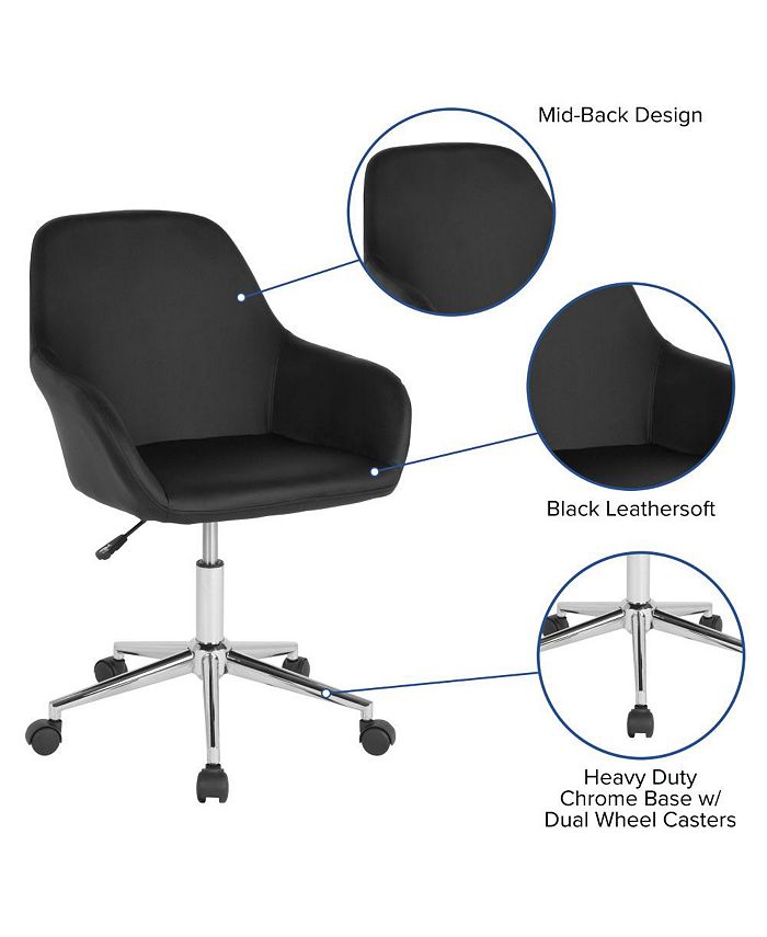 MERRICK LANE Roma Home Office Bucket Style Chair With 360 Degree ...
