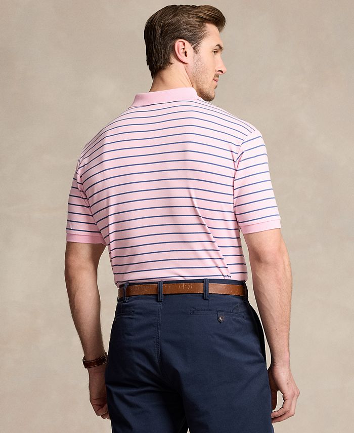 Polo Ralph Lauren Men's Big & Tall Striped Cotton Interlock Polo Shirt - Macy's