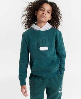 Jordan Big Boys Logo Embossed Heathered Fleece Hoodie - Macy's