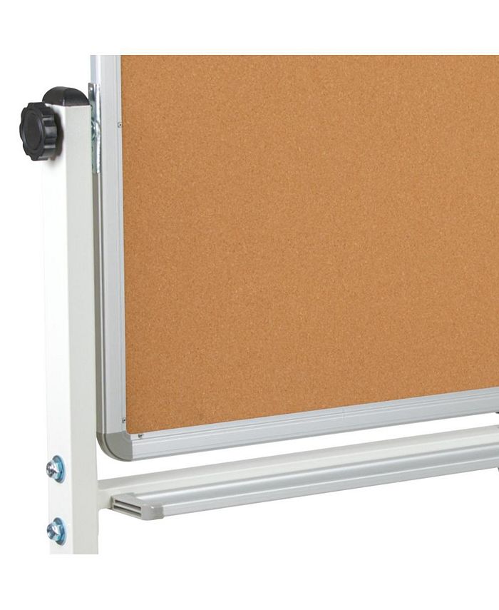 EMMA+OLIVER Reversible Mobile Cork Bulletin Board And White Board Stand ...
