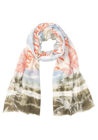 Olsen Multi Print Scarf with Frayed Edge Trim - Macy's