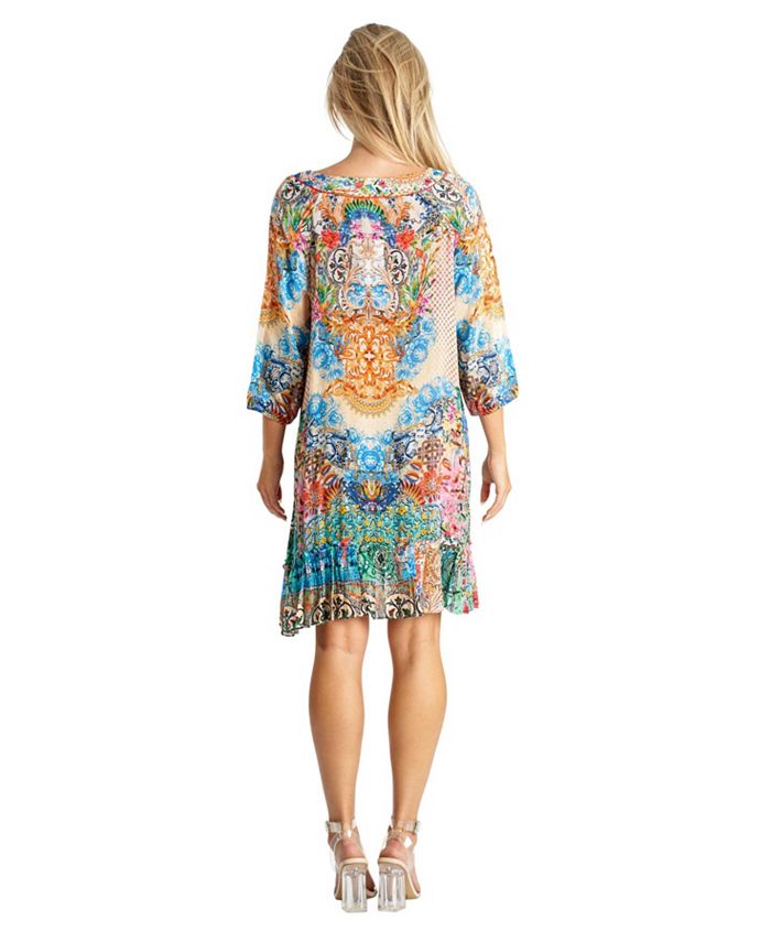 La Moda Clothing Women's Boho Queen Short V-neck Dress - Macy's