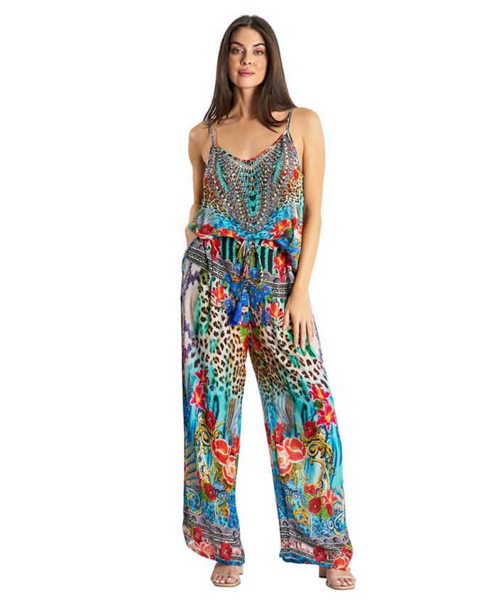 La Moda Clothing Women's 2 Piece Printed Pants Set - Macy's