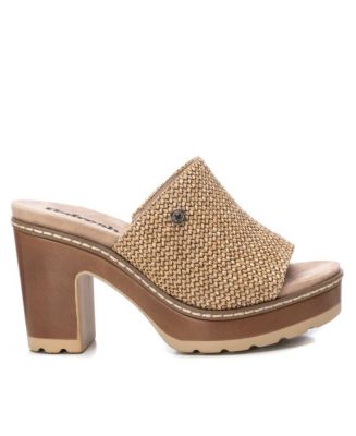 Women's Heeled Jute Platform Sandals By XTI - Macy's