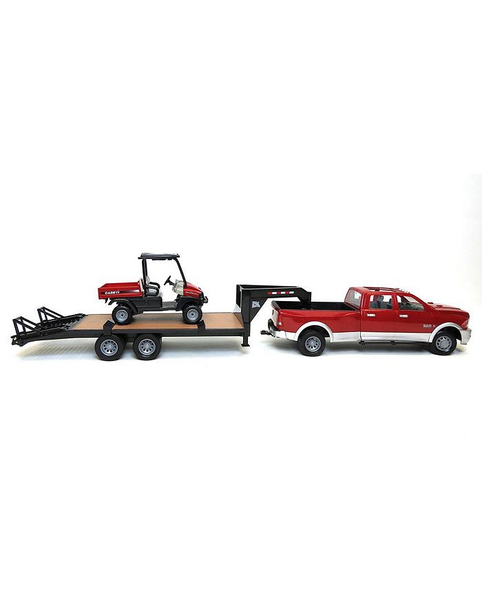 ERTL 1/16 Big Farm RAM 3500 Dually w/ Gooseneck Trailer & Case IH Scout ...